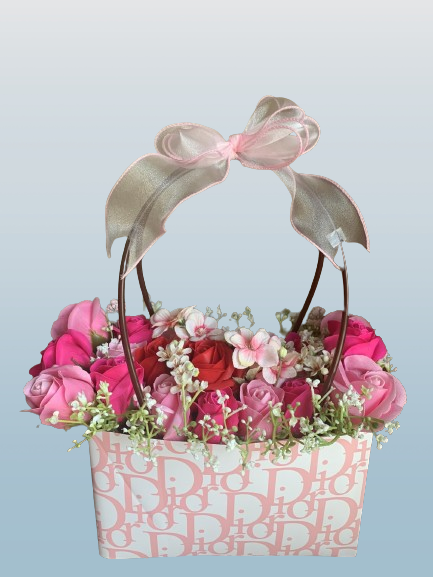 Pink Roses Basket | My's Floral Shop